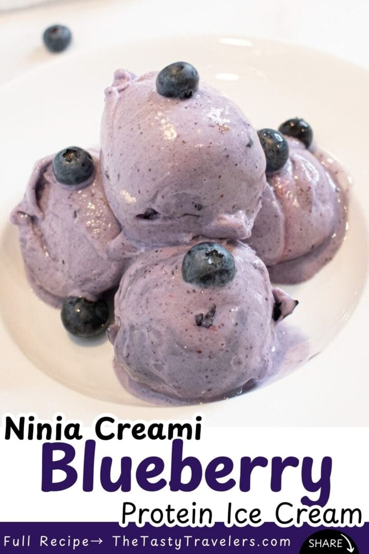 Ninja Creami Blueberry Protein Ice Cream - The Tasty Travelers