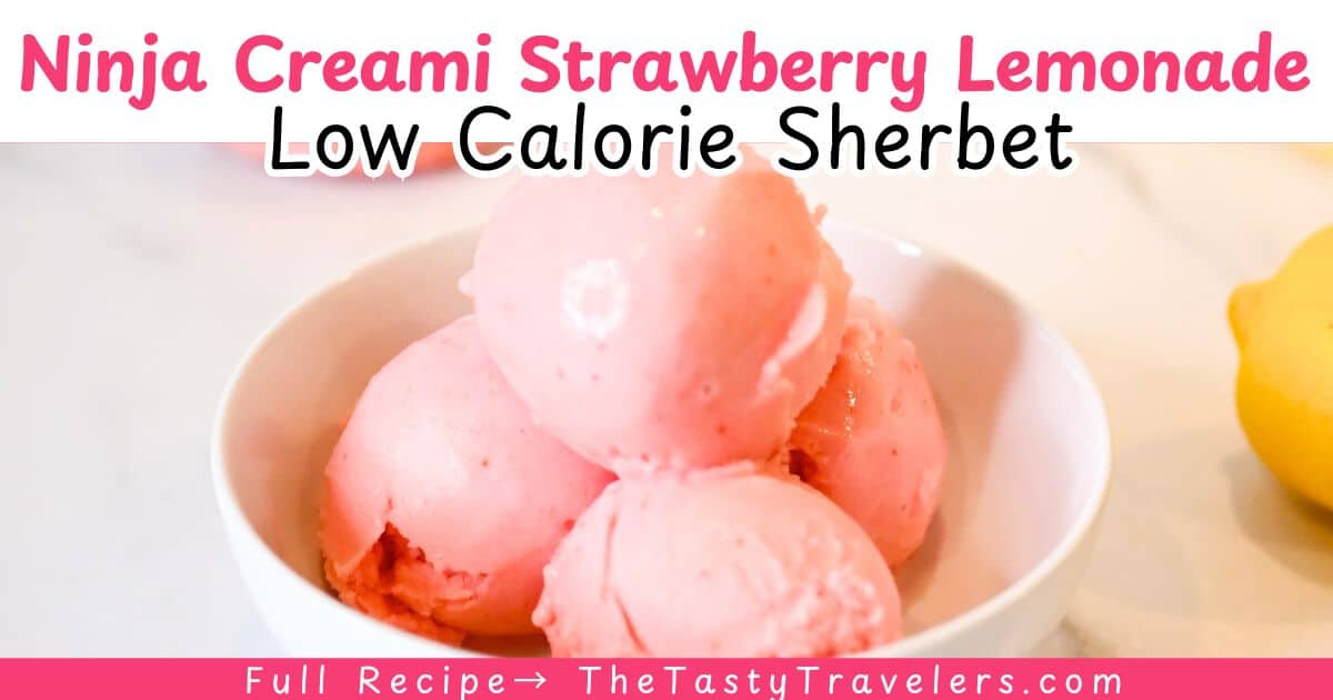 Ninja Creami Strawberry Lemonade Sherbet - The Tasty Travelers