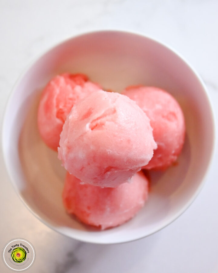 Ninja Creami Watermelon Sorbet (Low Calorie) - The Tasty Travelers